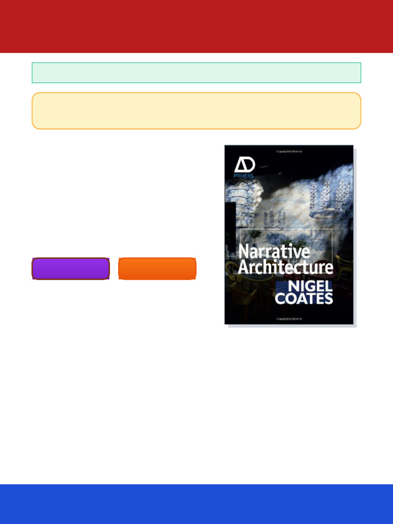 Narrative Architecture Architectural Design Primers series 1st Edition ...