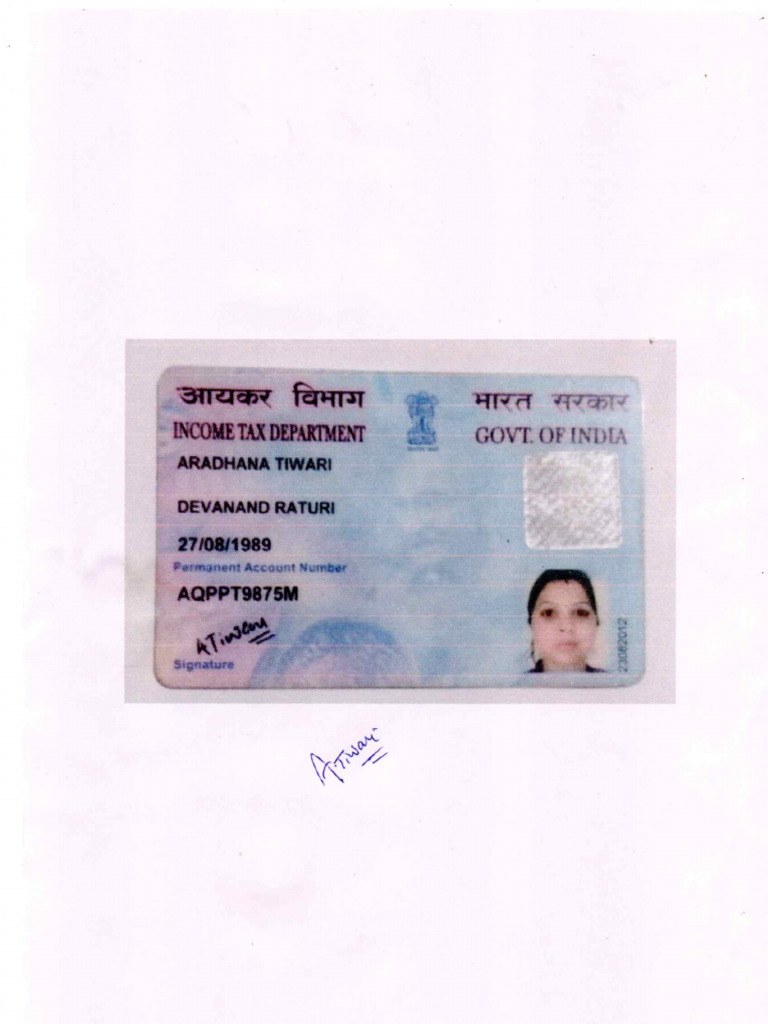 Aradhana Tiwari - Pan Card | PDF