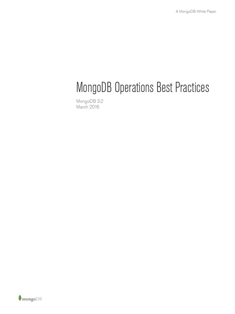 MongoDB Operations Best Practices | PDF | Mongo Db | Database Index