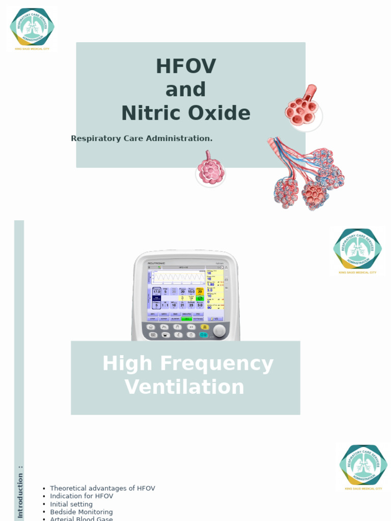 HFOV and Nitric Oxide in Respiratory Care | PDF | Pulmonology ...