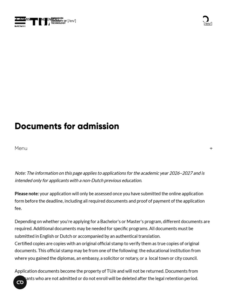 Documents for Admission_TU Eindhoven | PDF | Thesis | Academic Degree