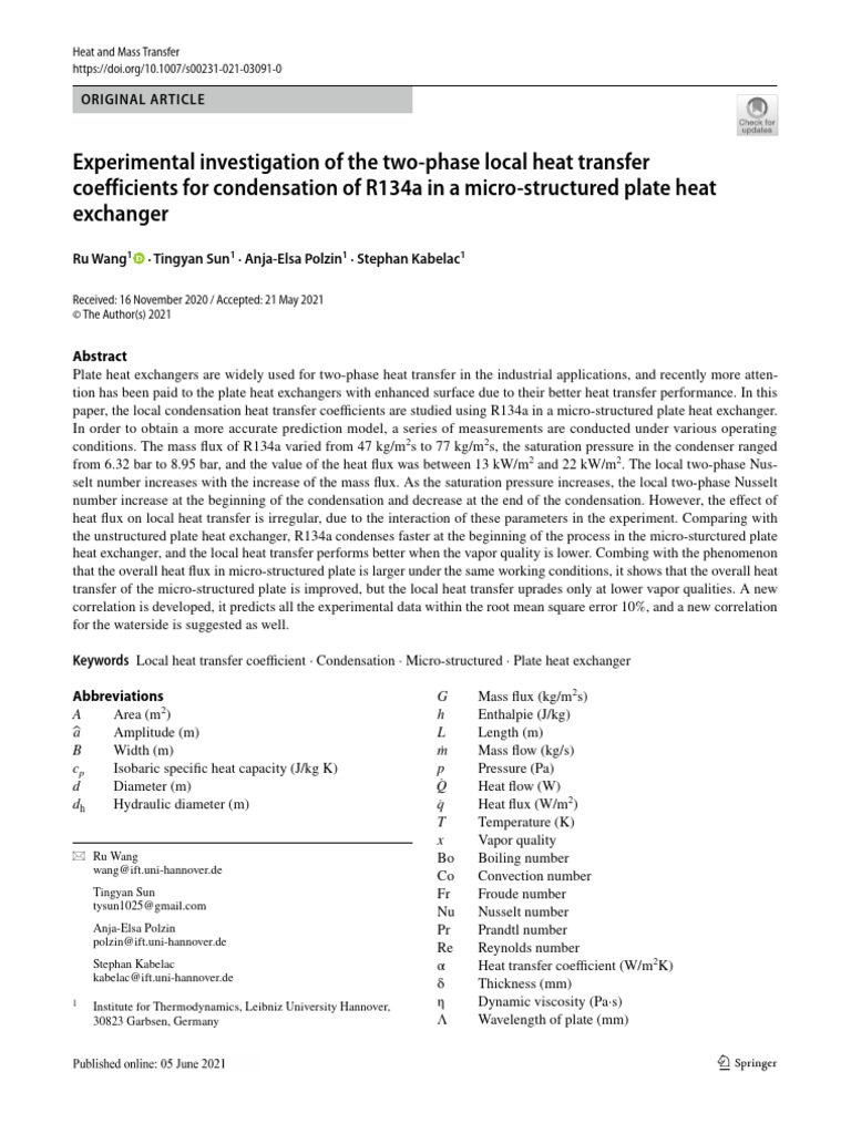 [Heat and Mass Transfer 2022-Jan Vol. 58 Iss. 1] Wang, Ru (Author)_Sun ...