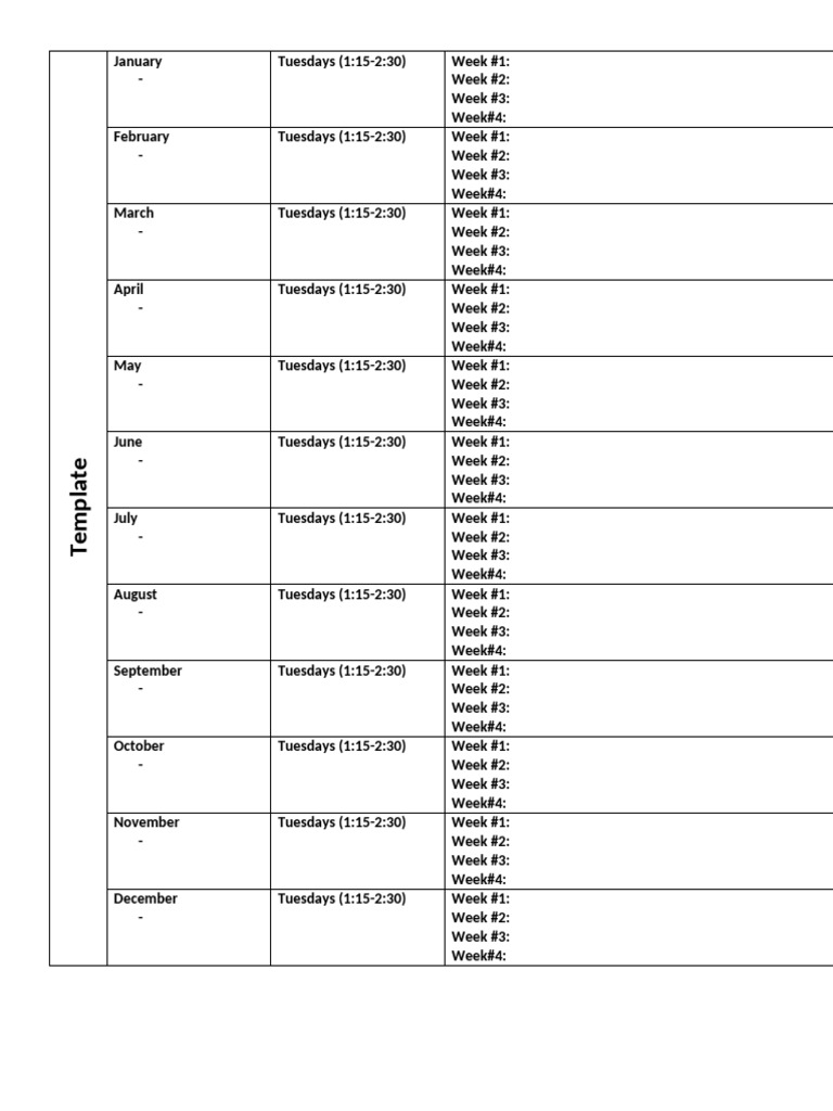 Class Schedule Template | PDF
