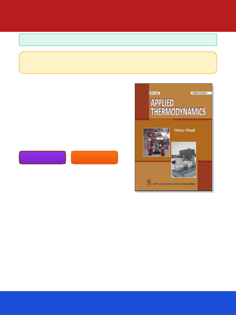 Applied Thermodynamics 3rd Edition Onkar Singh ebook full review copy | PDF | Laws Of ...