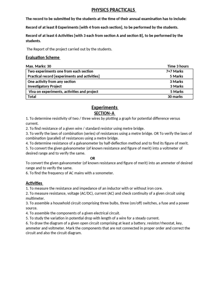Physics Practicals Xii 25 - 26 | PDF | Voltage | Electronic Engineering