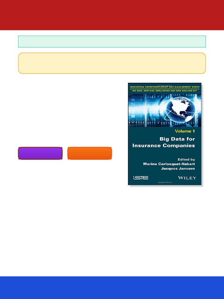 Big Data for Insurance Companies 1st Edition Marine Corlosquet-Habart ebook 2025 complete manual ...