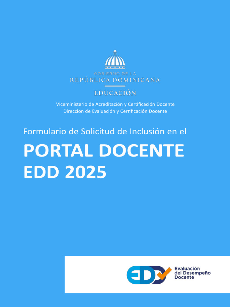 Solicitud Inclusión Portal Docente EDD 2025 | PDF