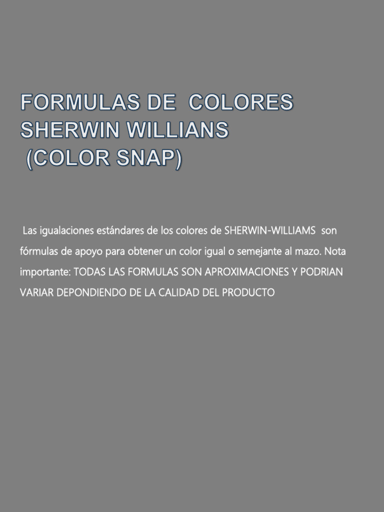 Sherwin-williams Color Snap | PDF