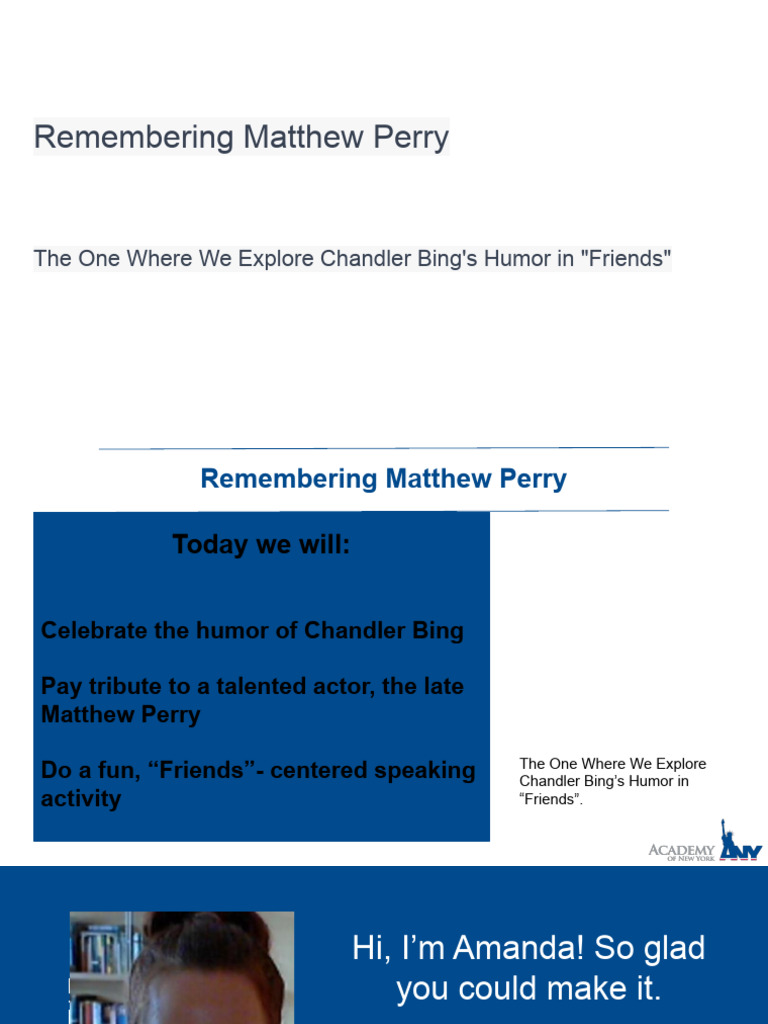 Remembering Matthew Perry | PDF | Friends