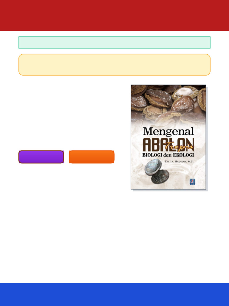 Panduan Abalon Tropis: Biologi & Ekologi | PDF