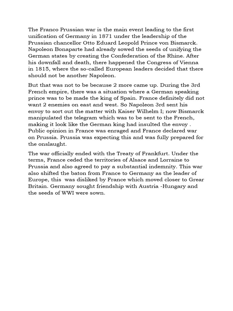 The Franco Prussian War | PDF
