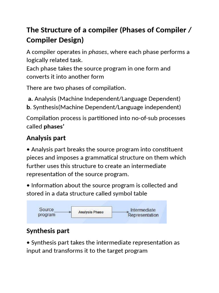The Structure of A Compiler | PDF | Parsing | Compiler