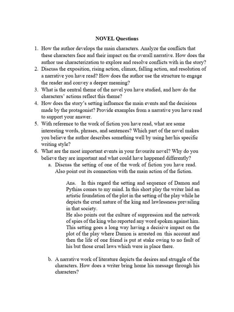 Analyzing Character and Conflict in Novels | PDF