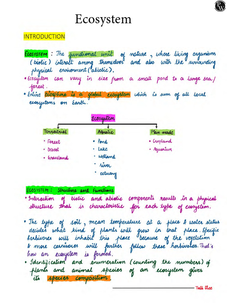 69270ccdac5f744c1b2bb865_##_Ecosystem _ Handwritten Notes (Botany) | PDF