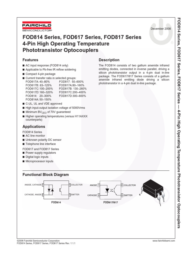 Fairchild Semiconductor Foffod617a-1191311 | PDF | Diode | Electronics