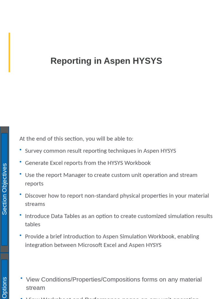 Aspen HYSYS Reporting Techniques Guide | PDF | Microsoft Excel | Software