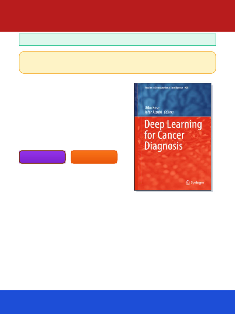 Deep Learning for Cancer Diagnosis Utku Kose ebook downloadable chapter ...