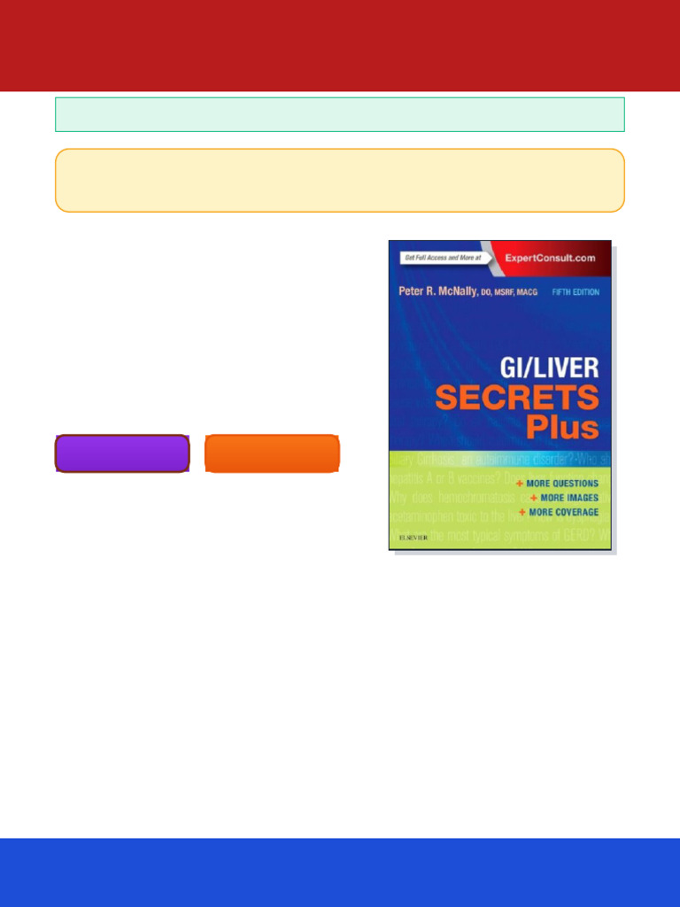 GI Liver Secrets Plus 5th Edition Peter R Mcnally Ebook Bookmarked PDF ...