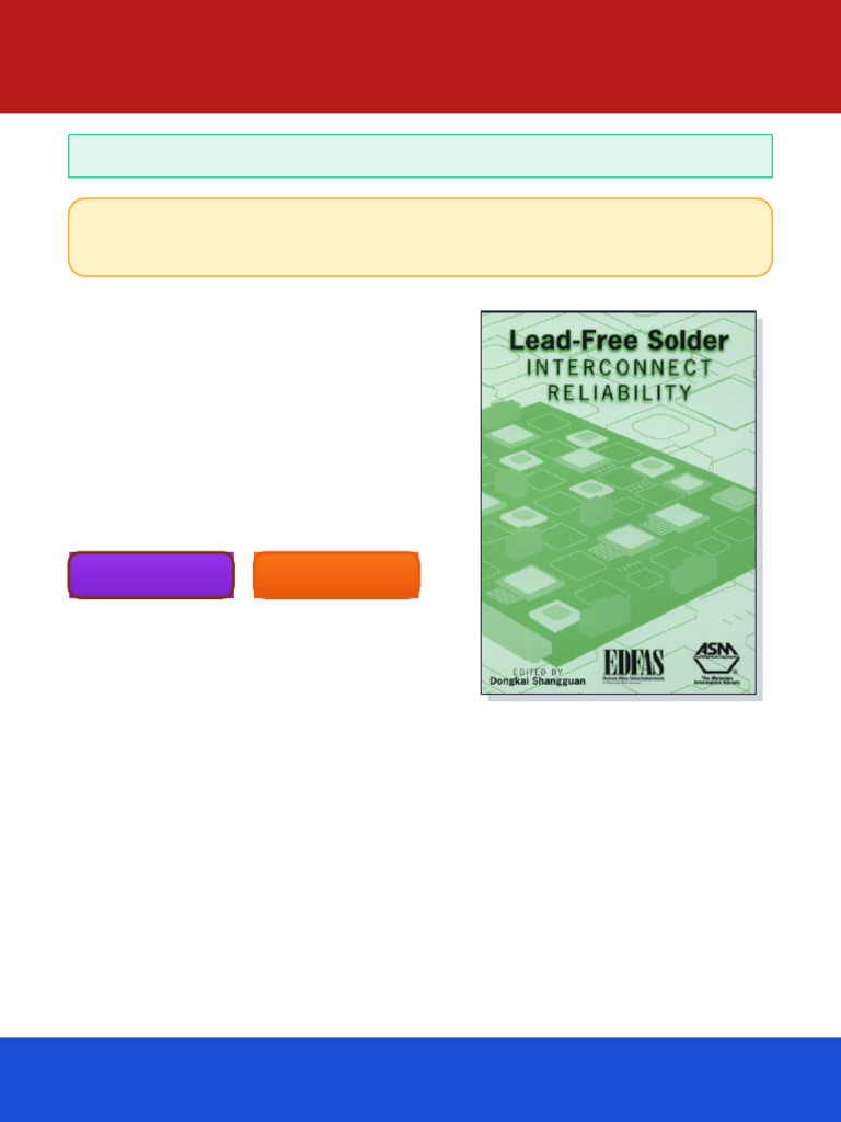 Lead free Solder Interconnect Reliability Dongkai Shangguan ebook ...