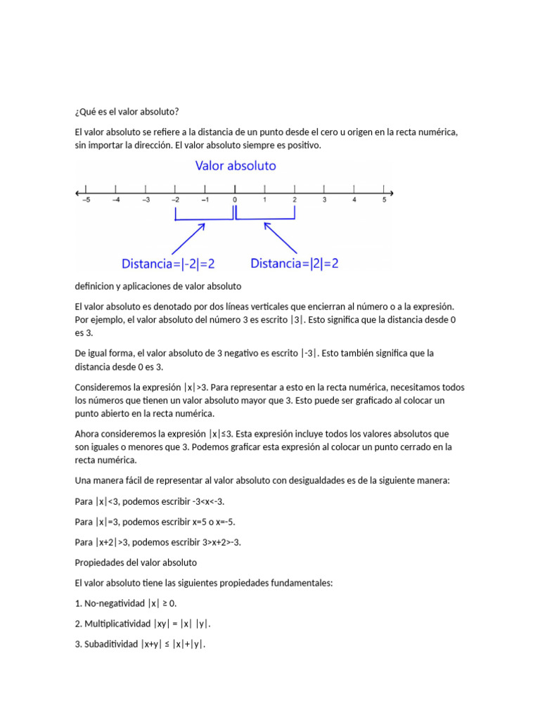 Definición y Aplicaciones del Valor Absoluto | PDF | Multiplicación ...