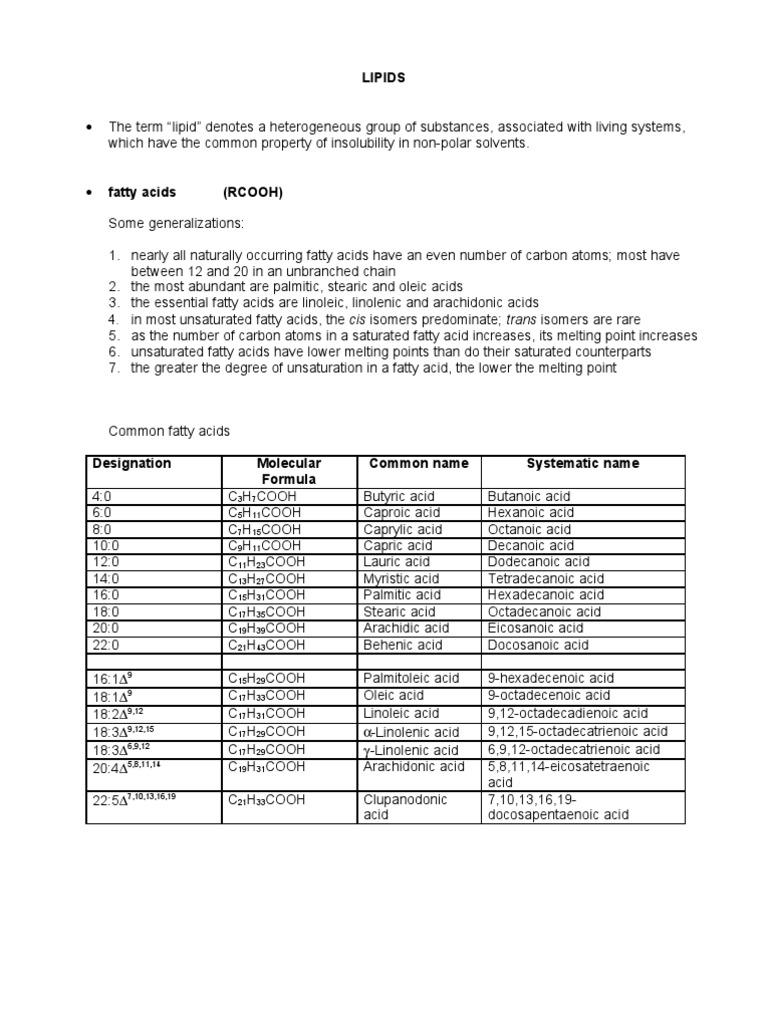 Lipids Notes | Hormone | Lipid