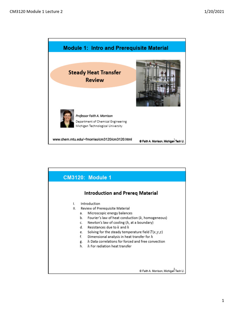 2021 CM3120 Module1 Lecture2 | PDF | Thermal Conduction | Heat Transfer