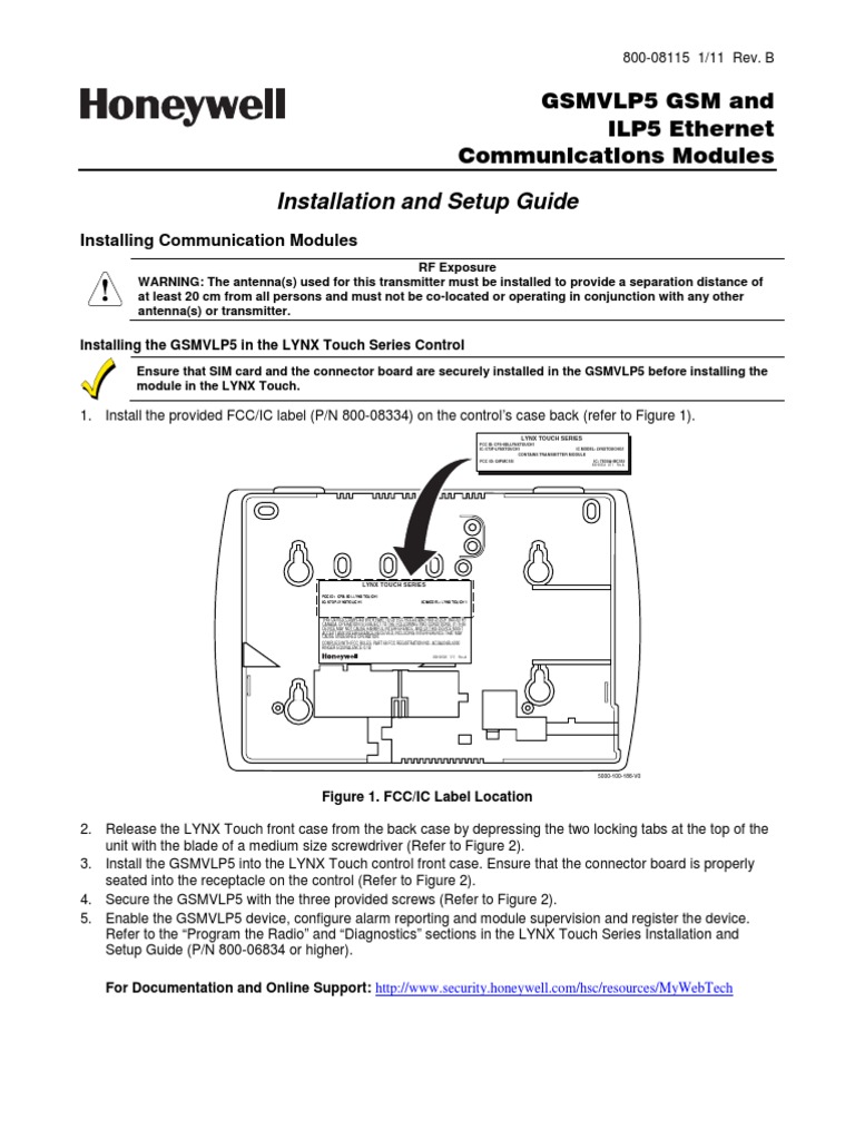 Honeywell Gsmvlp5 Honeywell Ilp5 Install Guide | PDF | Security Alarm ...