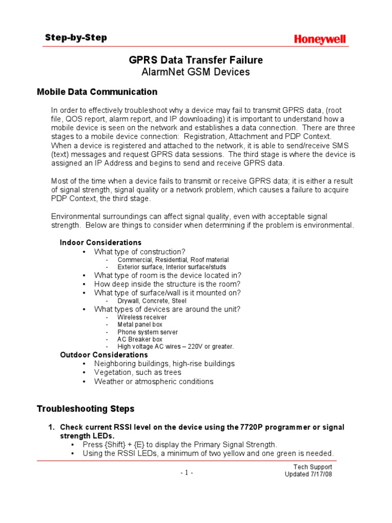 Honeywell Alarmnet Cellular Communicator Troubleshooting | PDF ...