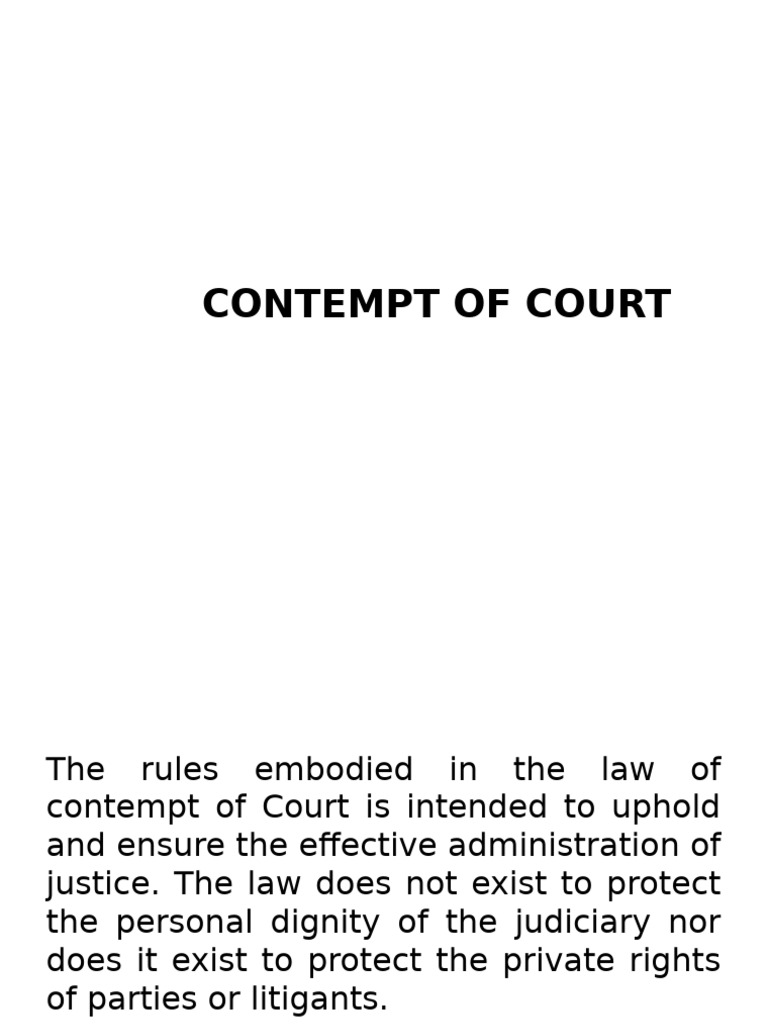 Contempt of Court To Students4 | PDF | Contempt Of Court | Burden Of ...