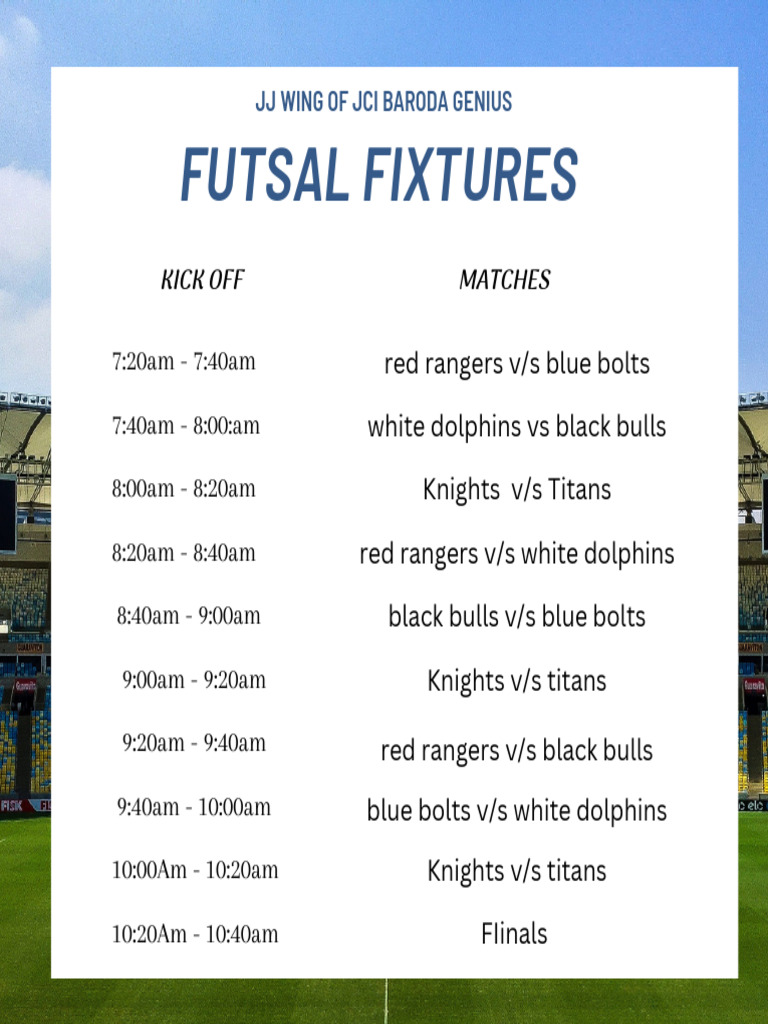 Futsal Tournament Schedule and Rules | PDF