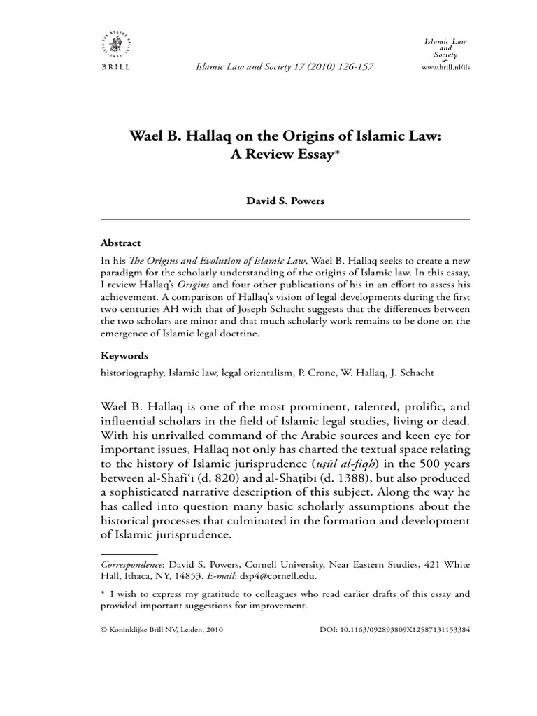 Wael B Hallaq on the Origins of Islamic | PDF | Sharia | Hadith