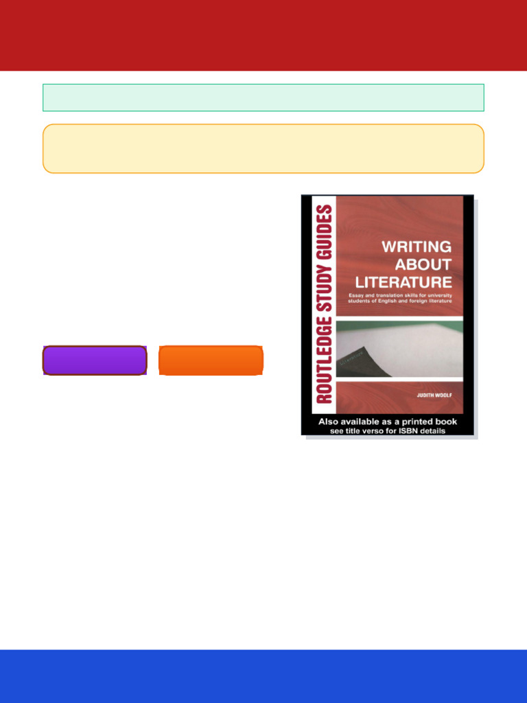 Writing About Literature 1st Edition by Judith Woolf ISBN 0415314453 ...