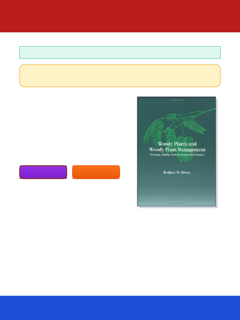 Woody Plants and Woody Plant Management Ecology Safety and ...