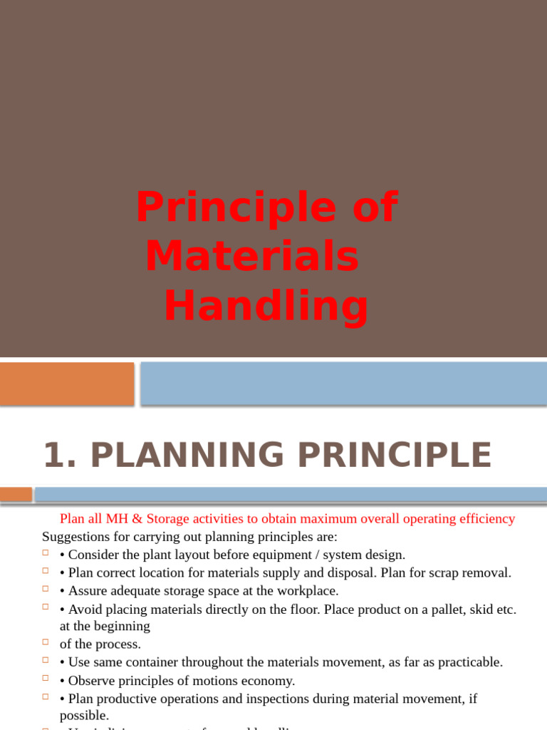 Principles of Efficient Materials Handling | PDF | Pallet | Secondary ...
