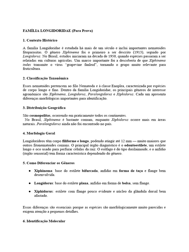 Longidoridae e Trichodoridae: Características e Manejo | PDF | Nematoda ...