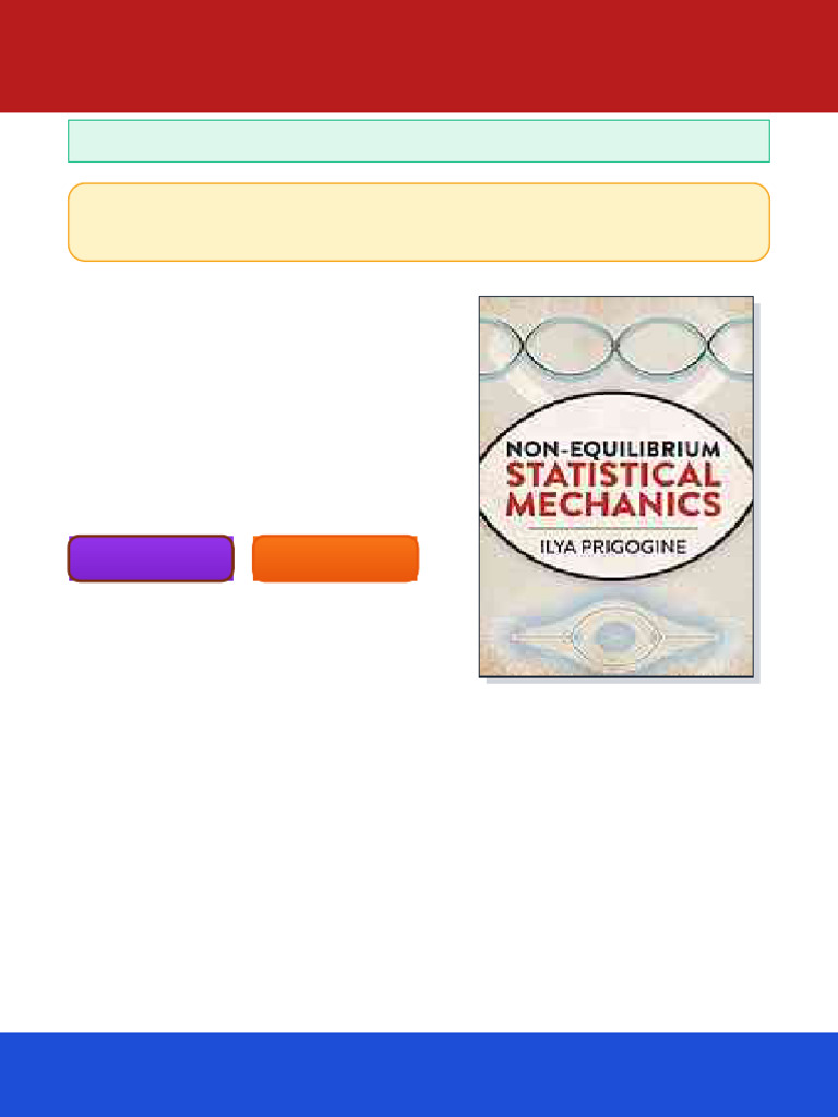 Non Equilibrium Statistical Mechanics Prigogine Ebook Fully Licensed ...
