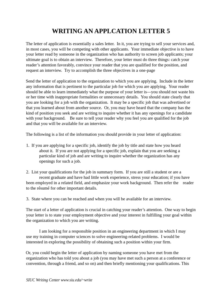 How to Write an Application Letter | PDF