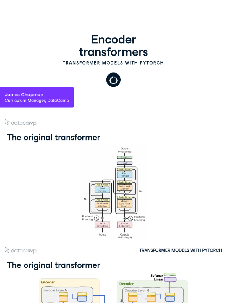 Encoder Transformers: James Chapman | PDF | Learning | Algorithms