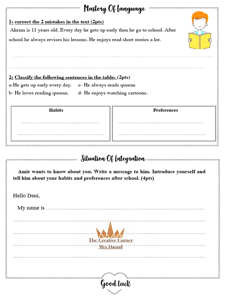 Amir's Daily Habits and Preferences | PDF