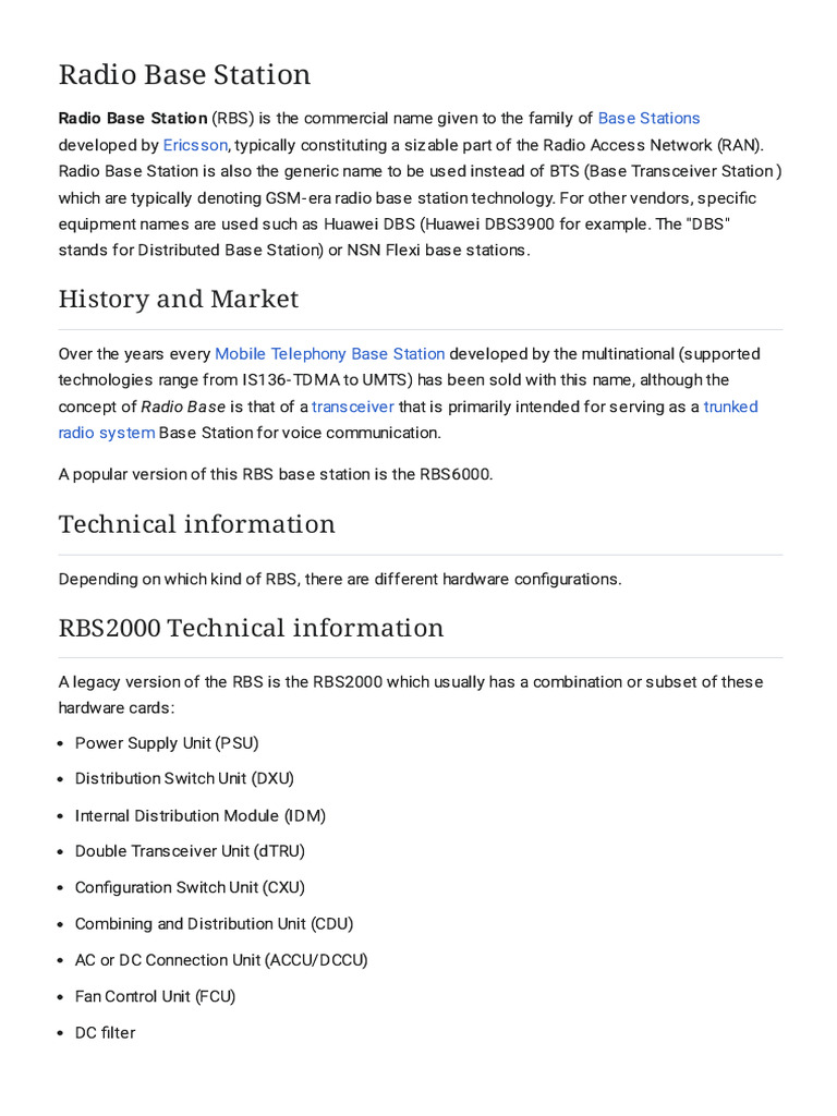 Radio Base Station - Wikipedia | PDF | Electronics | Computer Engineering