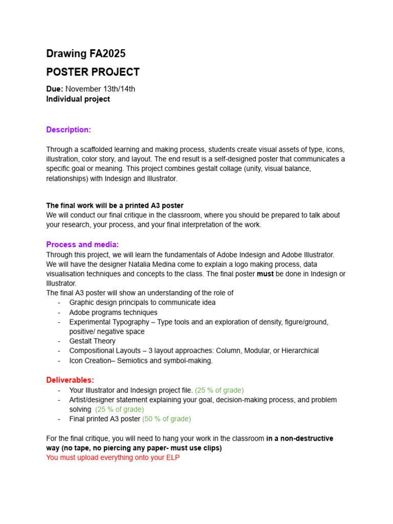 Drawing FA25 Poster Project Inspo | PDF