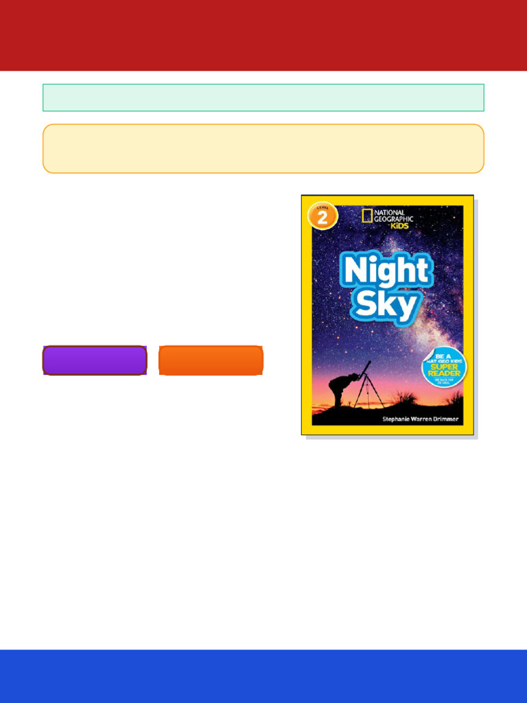 National Geographic Readers Night Sky Stephanie Warren Drimmer Ebook ...