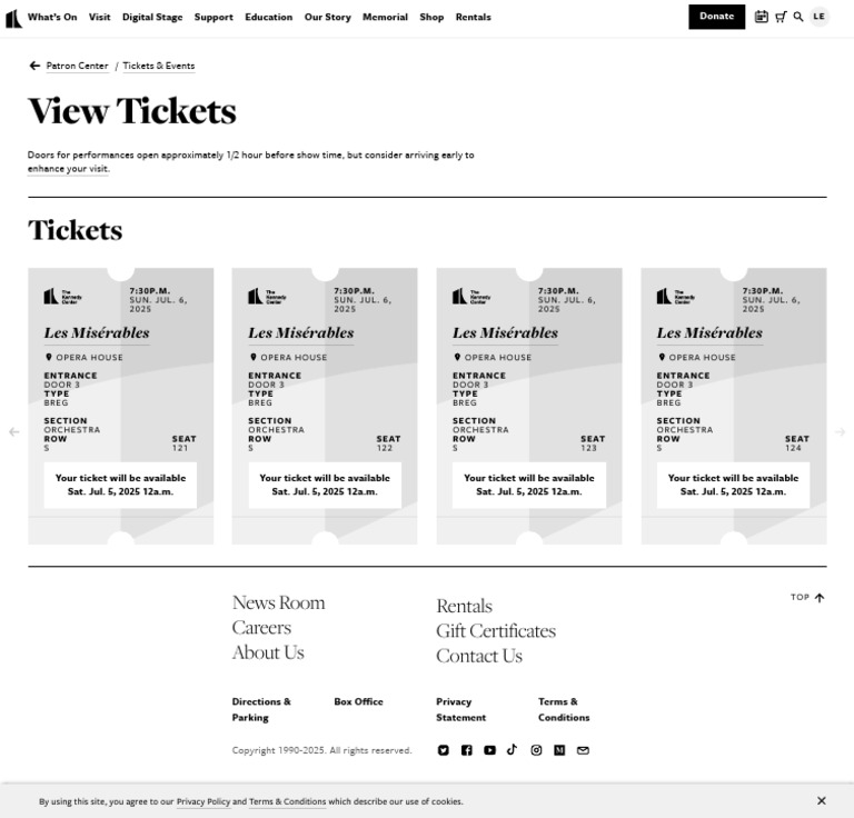 View Tickets - Kennedy Center | PDF