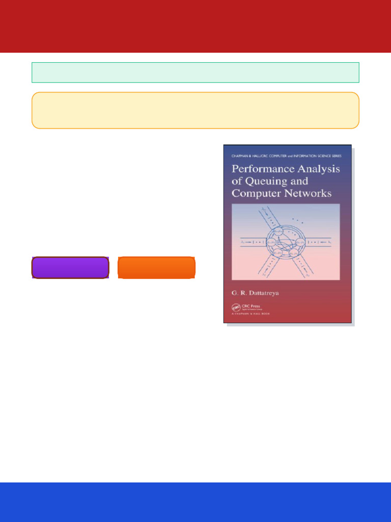Performance Analysis of Queuing and Computer Networks 1st Edition G.R. Dattatreya ebook fully ...
