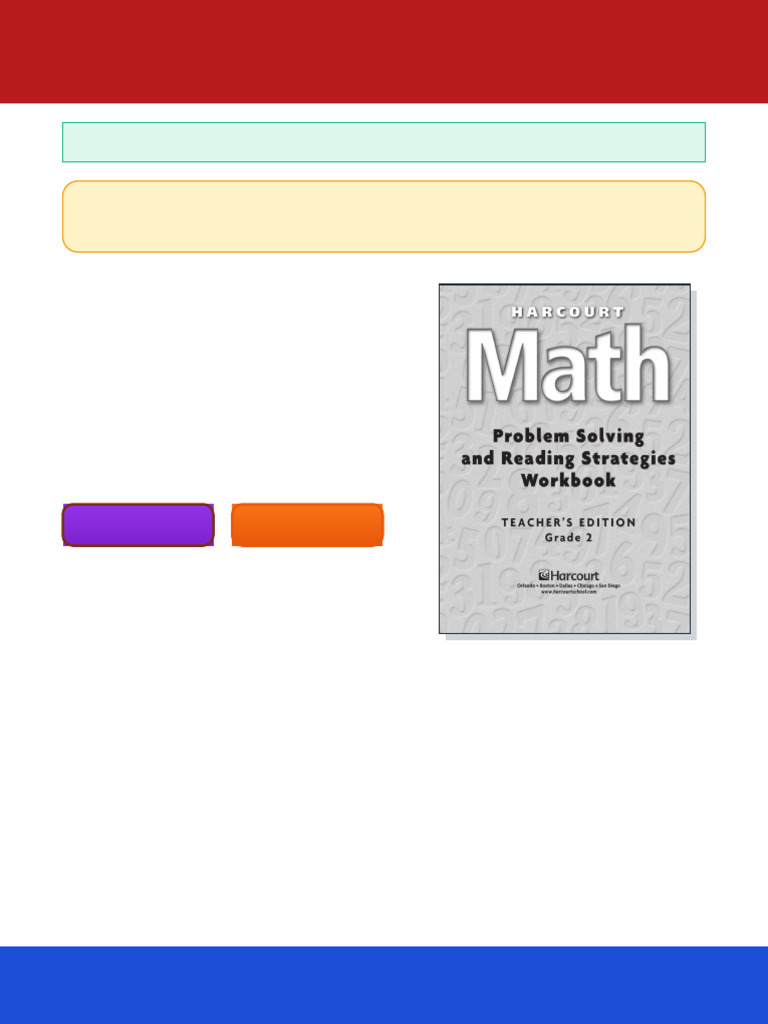 Math Problem Solving and Reading Strategies Grade 2 Teacher s Edition ...