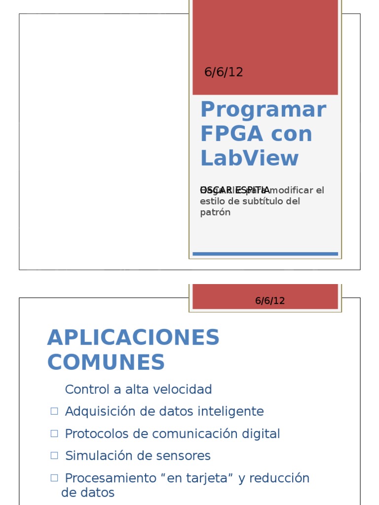 Programar FPGA Con LabView | PDF | Arreglos de compuertas lógicas programables en sitio ...