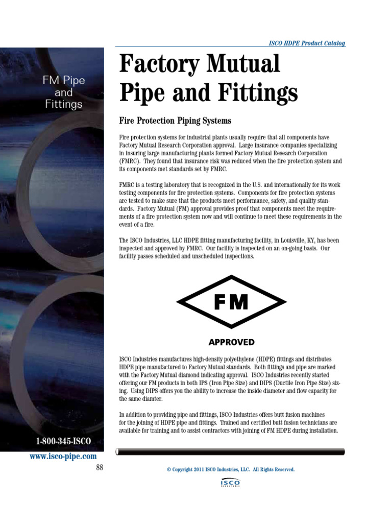 Tuberia Ips Hdpe Fm Approved Pc200 Pe3408 | PDF | Pipe (Fluid ...