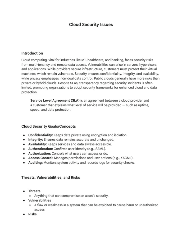 Cloud Security Issues 2 | PDF | Cloud Computing | Security