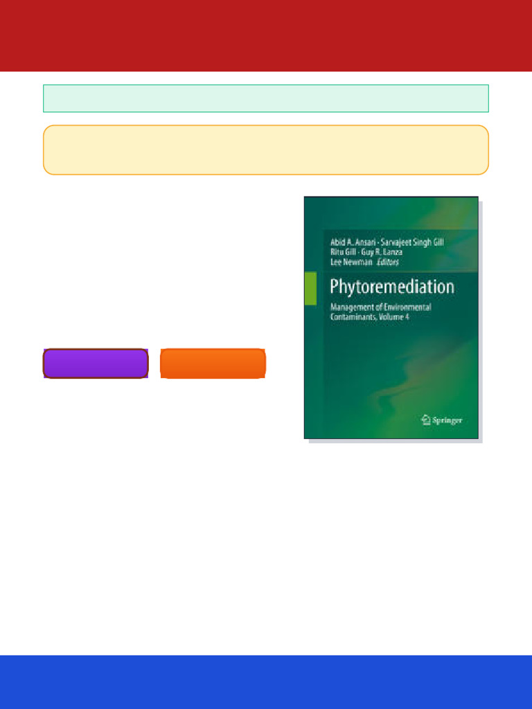 Phytoremediation Management of Environmental Contaminants Volume 4 1st Edition Abid A. Ansari ...