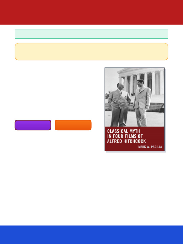 Classical Myth in Four Films of Alfred Hitchcock 11th Edition Mark ...
